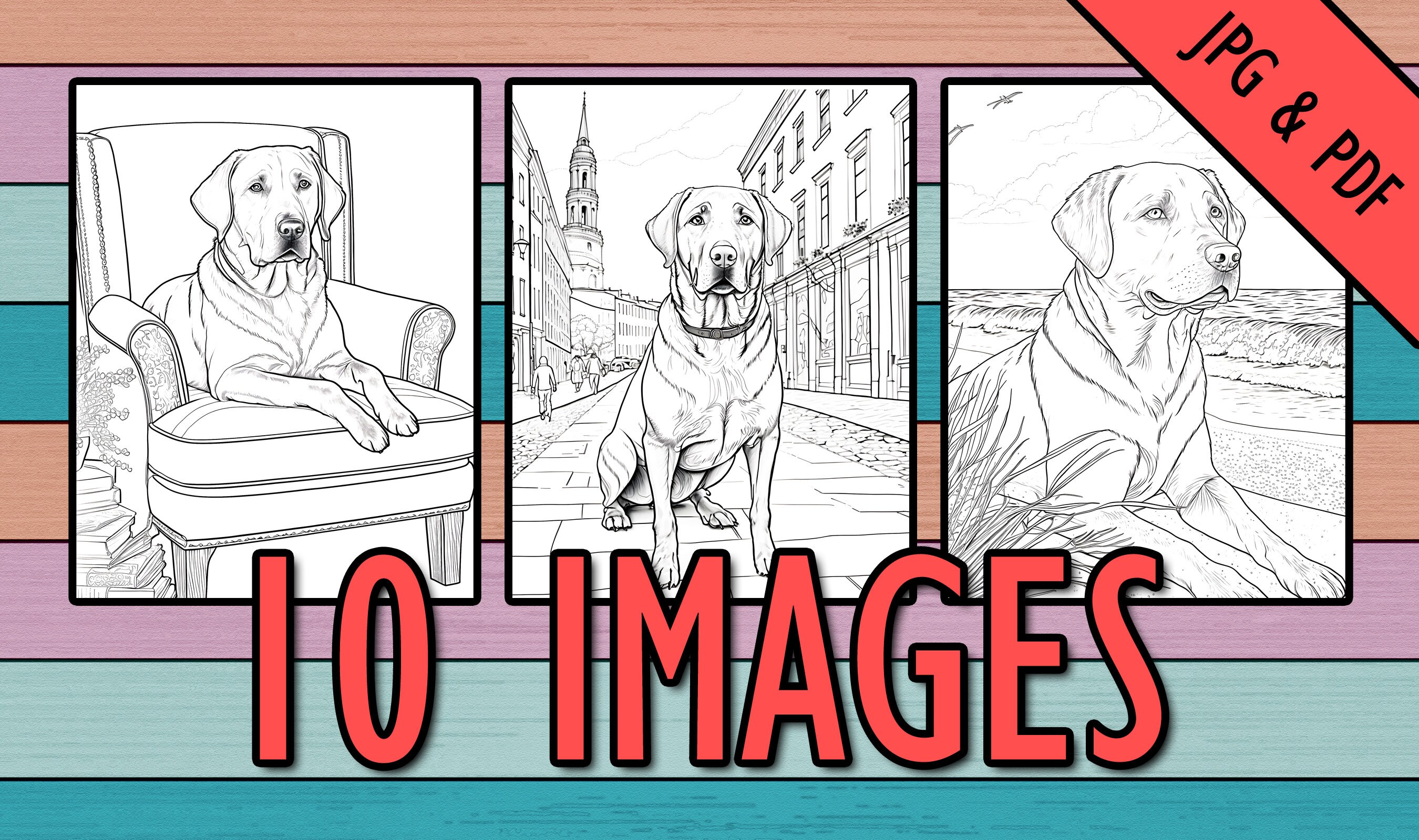 Yellow Lab Dogs Coloring Pages