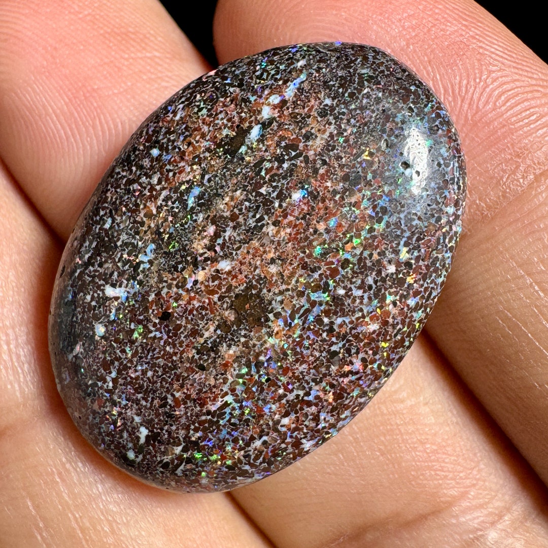 Andamooka Matrix Opal Cabochon - Black Matrix Opal - Honduras Matrix Opal - Vibrational Healing ...