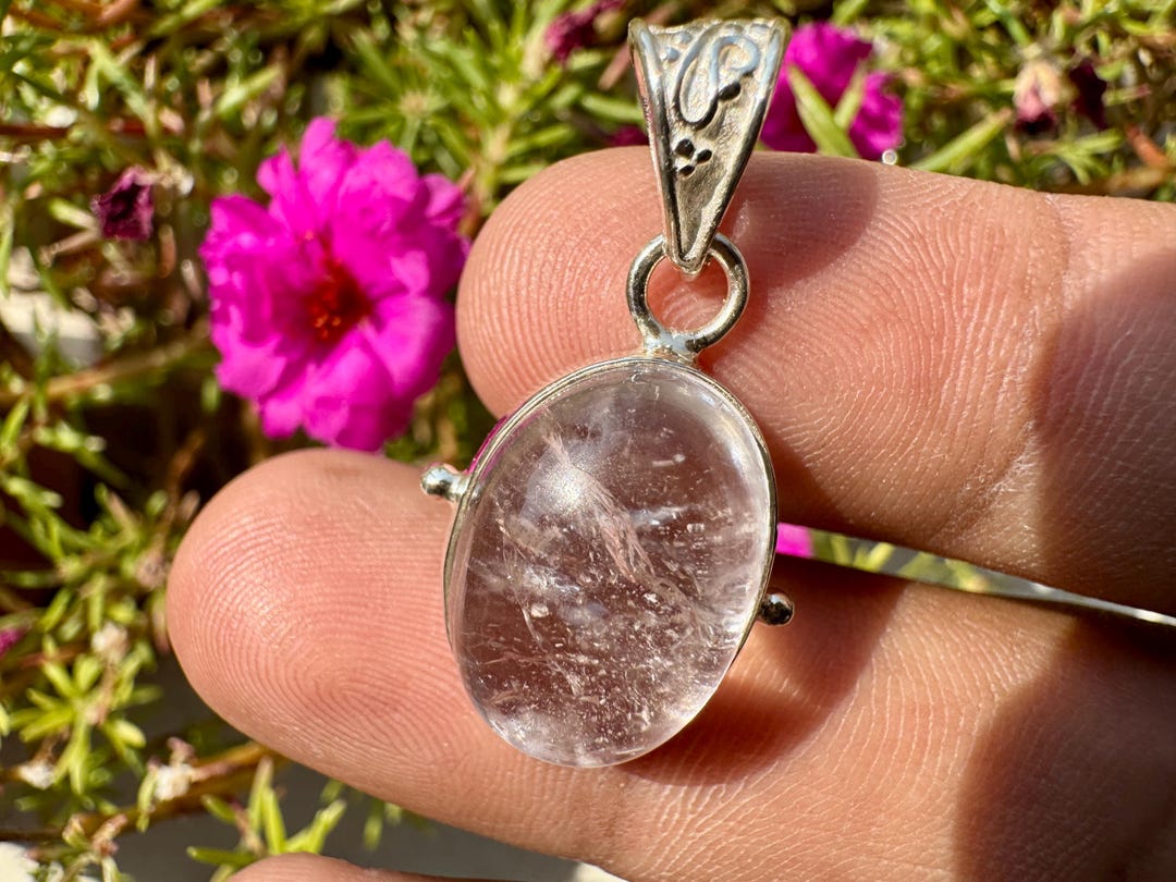 Morganite Pendant - Natural African Aura Morganite Crystal - Morganite ...