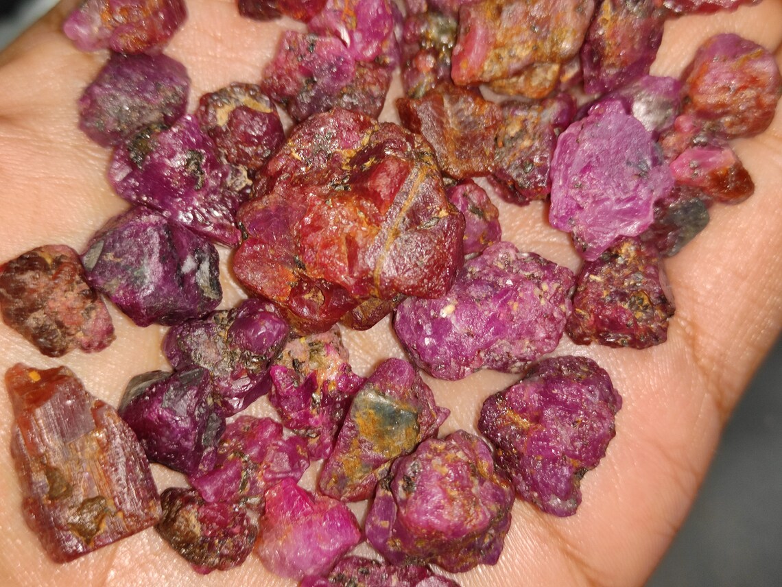 Natural African Ruby Rough Raw Ruby Crystals Loose Stones - Etsy