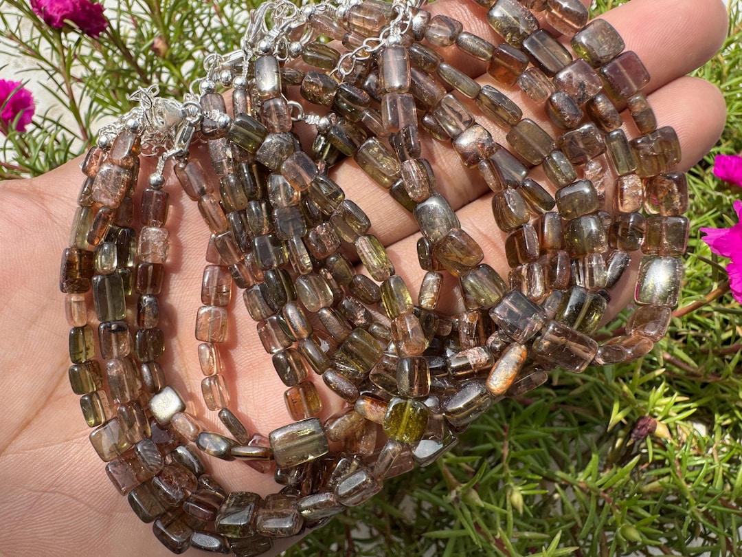Andalusite Gemstone Bracelet, Pleochroic Stone Beaded Jewelry, Natural ...