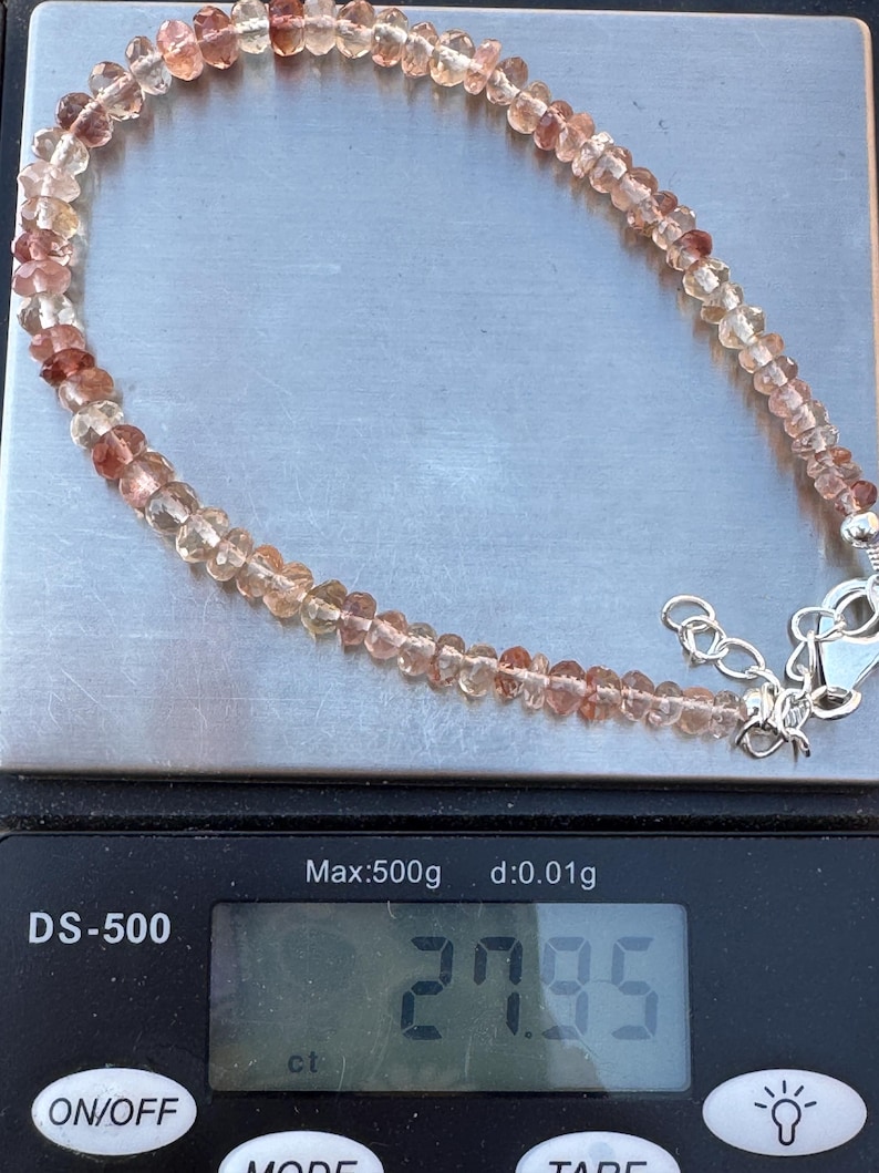 Oregon Sunstone Bracelet, Natural Oregon Sunstone, Sterling Silver ...