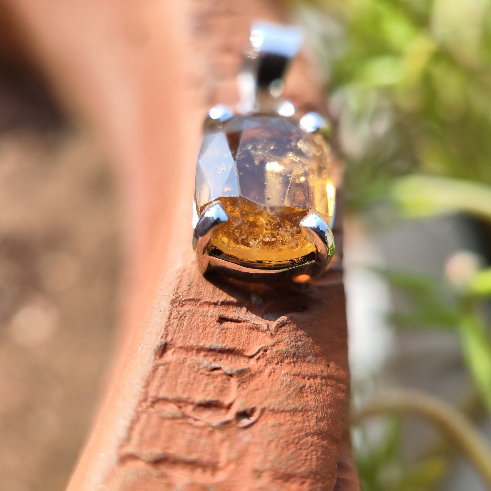 Imperial Hessonite Garnet Faceted Pendant - Golden Hessonite Garnet ...