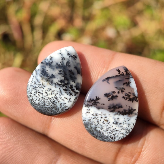 DENDRITE OPAL Dendritic Opal Cabochon Natural Landscape Opal Crystal Healing Crystal Dendrite Opal Landscape Opal Picture Opal Etsy