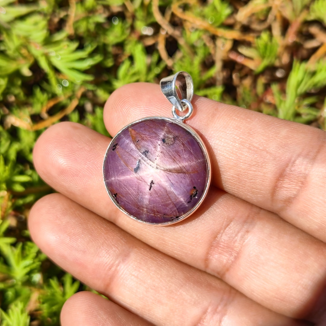 RUBY Star Ruby Pendant Natural Star Ruby Crystal Flashy - Etsy