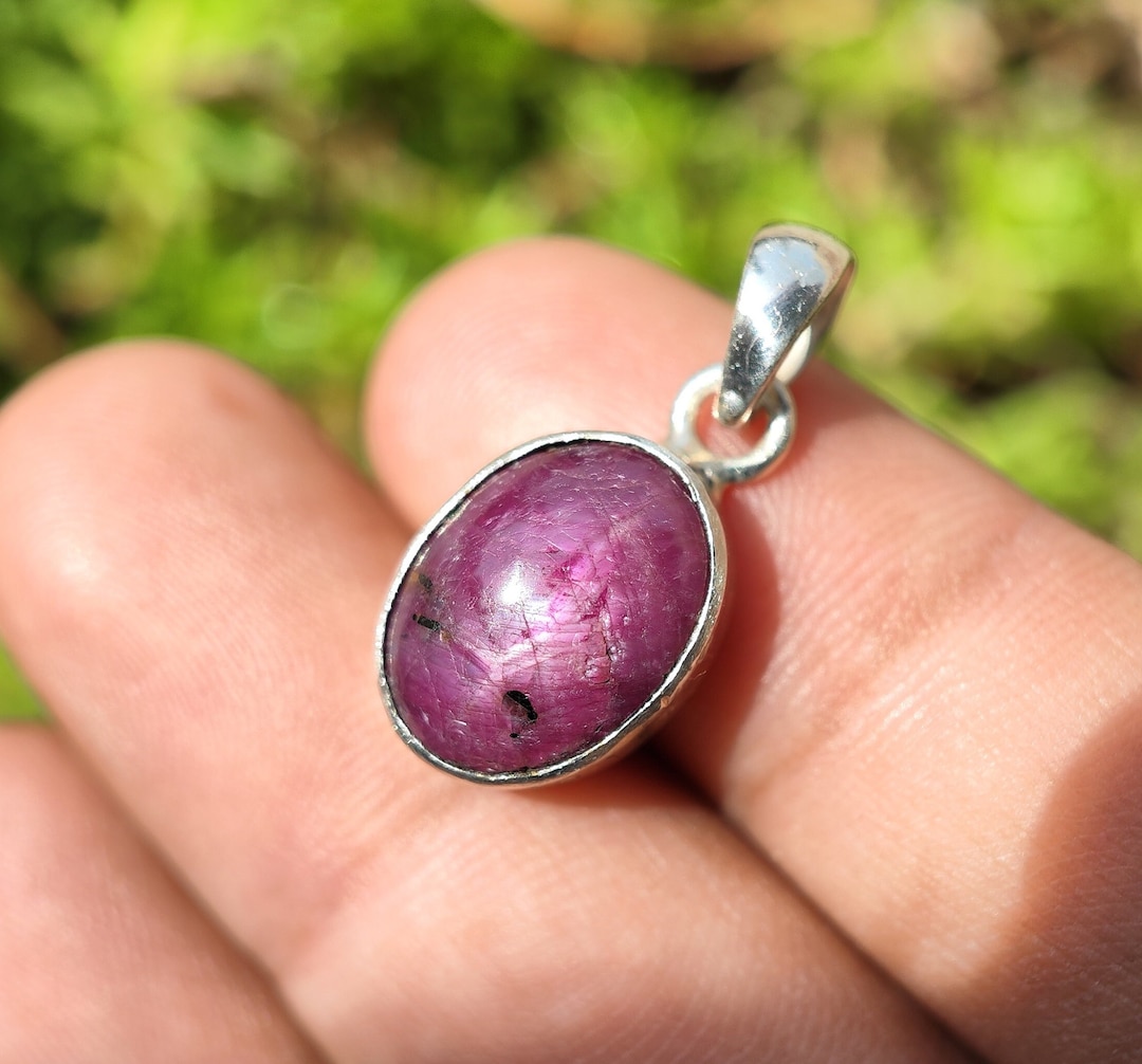 RUBY Star Ruby Pendant Natural Star Ruby Crystal Flashy Star Ruby Star ...