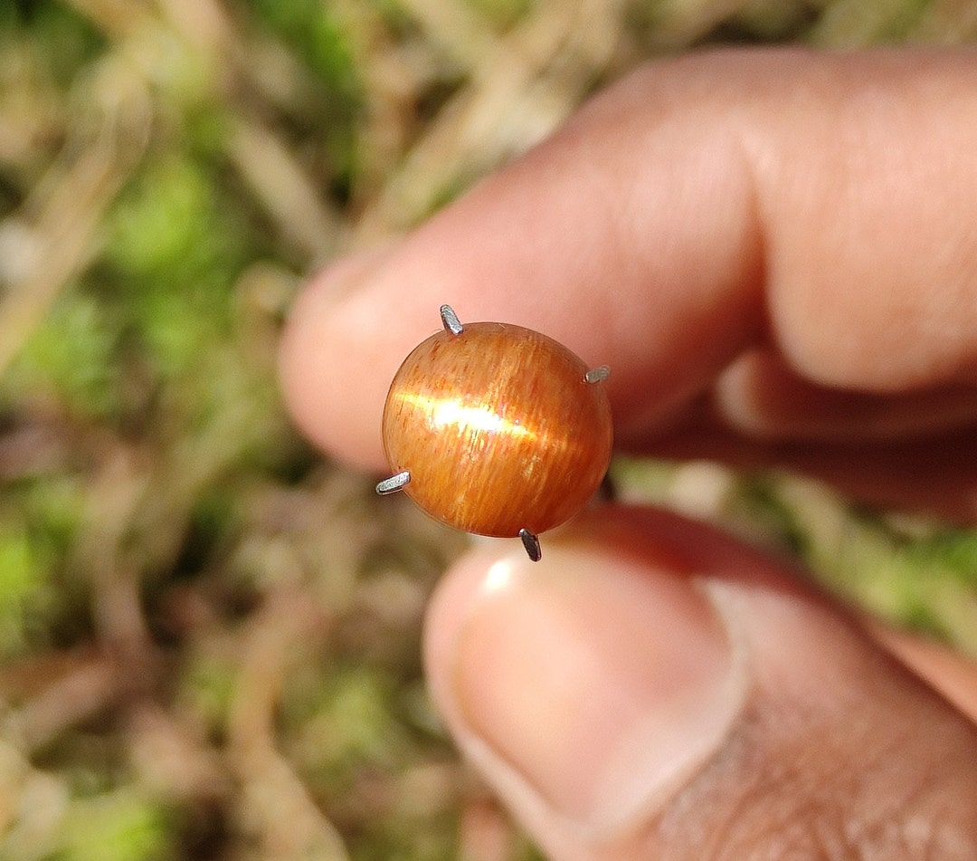 SUNSTONE Cats Eye Cabochon High Grade Sunstone Cats Eye - Etsy