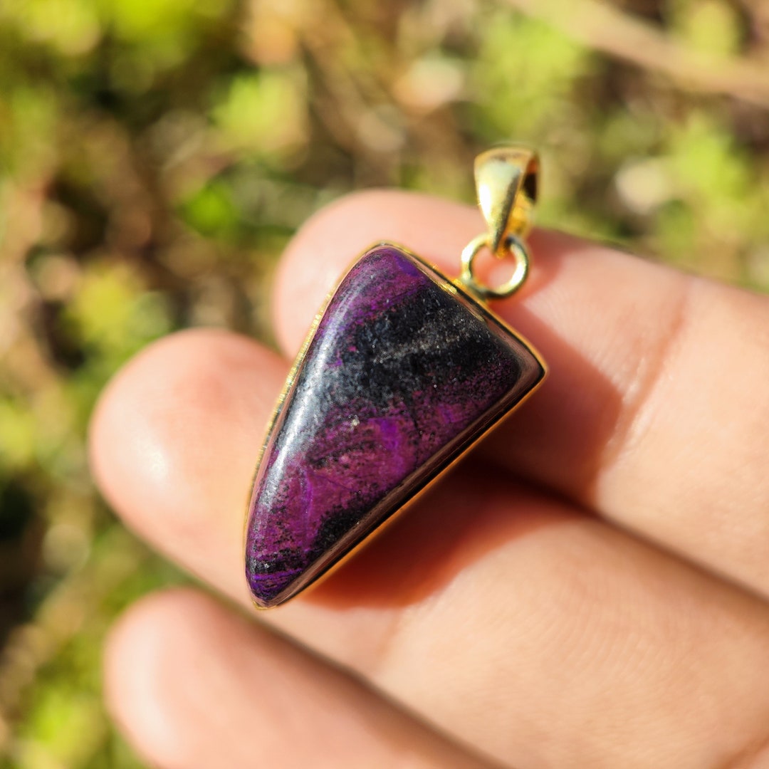 SUGILITE Pendant Sugilite Crystal Sugilite Sterling Silver Pendant ...