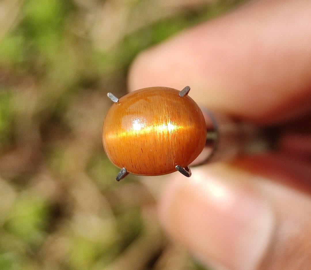 SUNSTONE Cats Eye Cabochon - High Grade Sunstone Cats Eye Crystal - Sparkling Schiller Sunstone ...