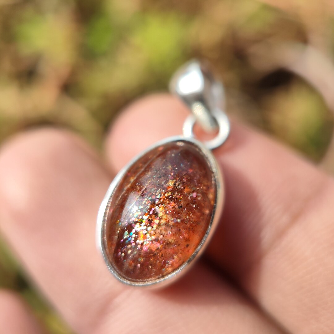 Confetti SUNSTONE Pendant - Sunstone Crystal - Sunstone Lattice Crystal ...