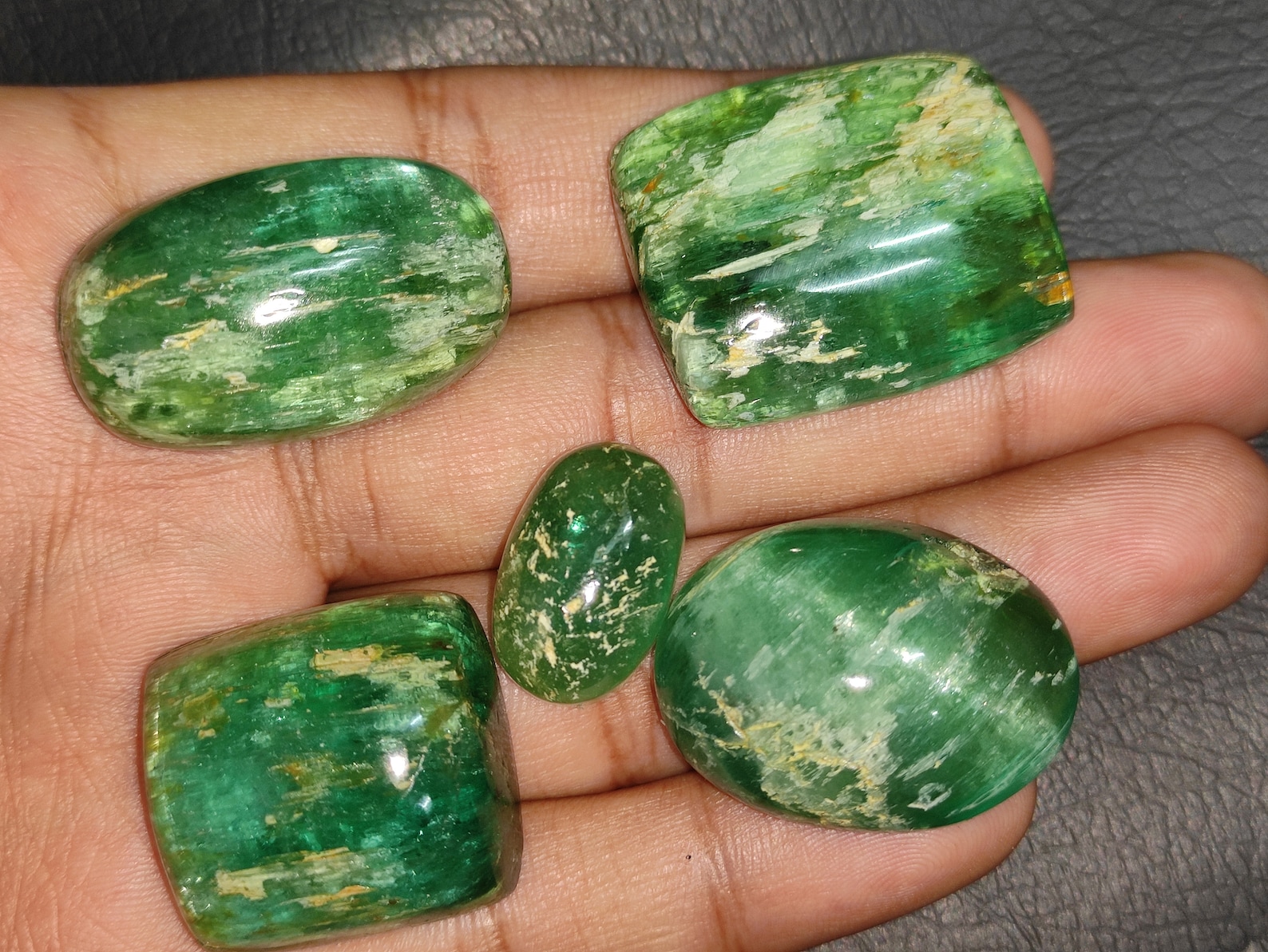 Green Kunzite Hiddenite Cabochon Kunzite Hiddenite - Etsy