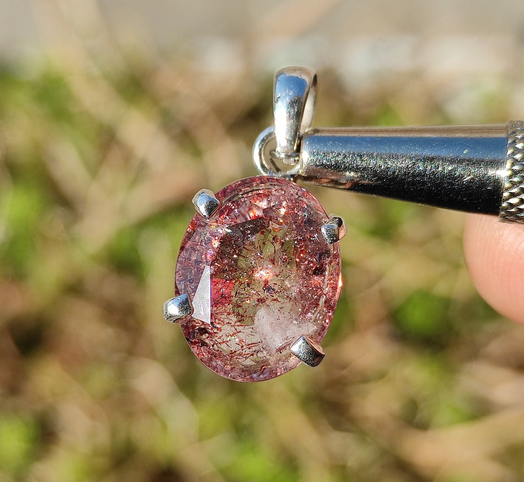 SUPER SEVEN QUARTZ Pendant Faceted Gemstones, Jewelry Making, Melody ...