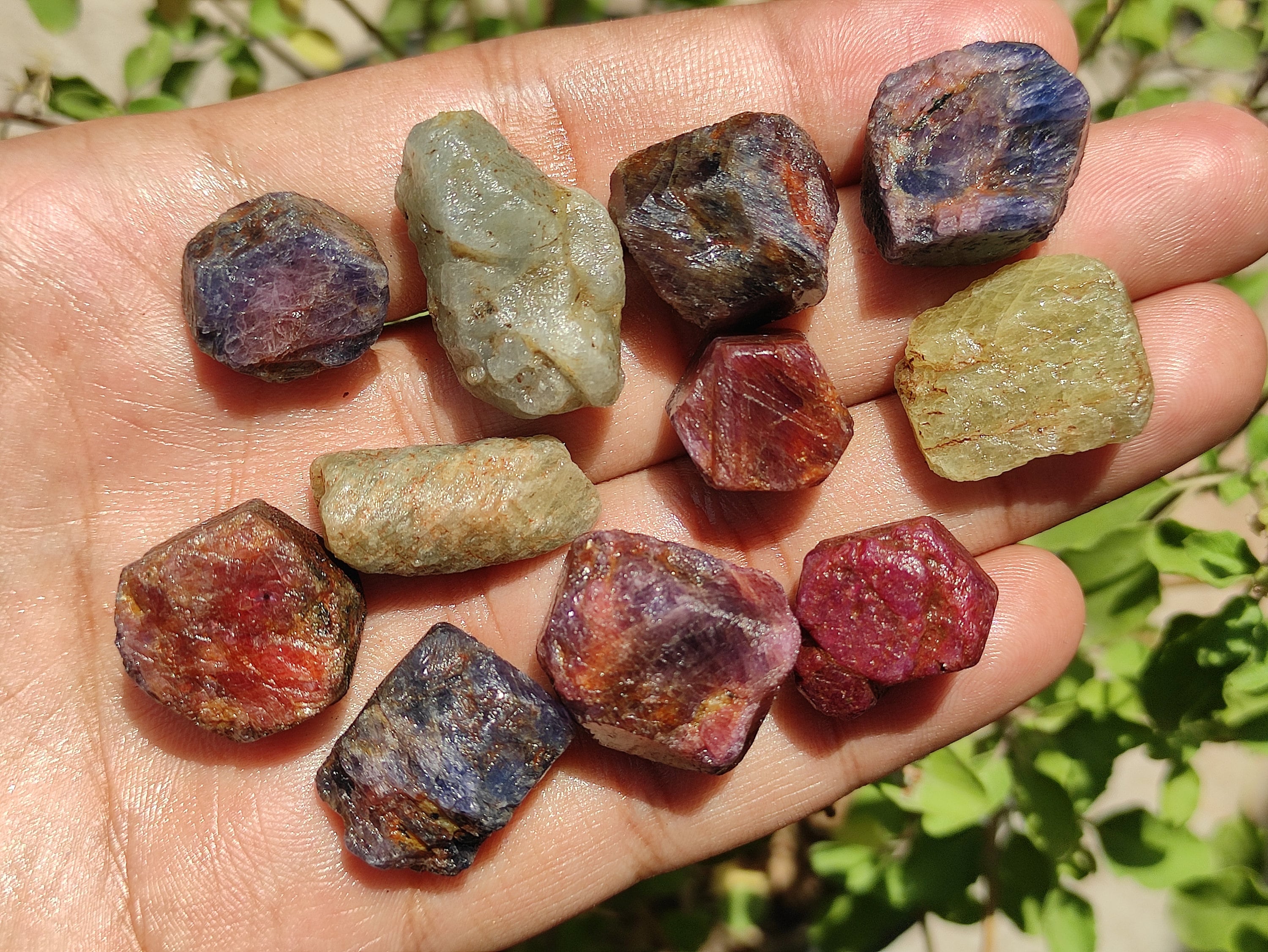 Corundum Sapphire Rough Crystals - Bio Color Ruby Sapphire Corundum Sapphire Rough Crystals - Bio Color Ruby Sapphire