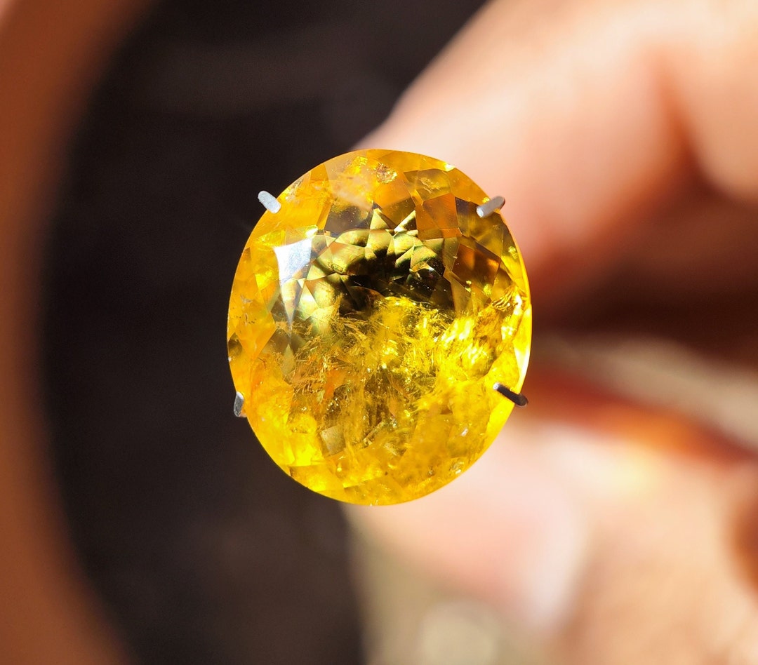 HELIODOR - Natural Yellow Aquamarine - Heliodor Crystal Cabochon ...