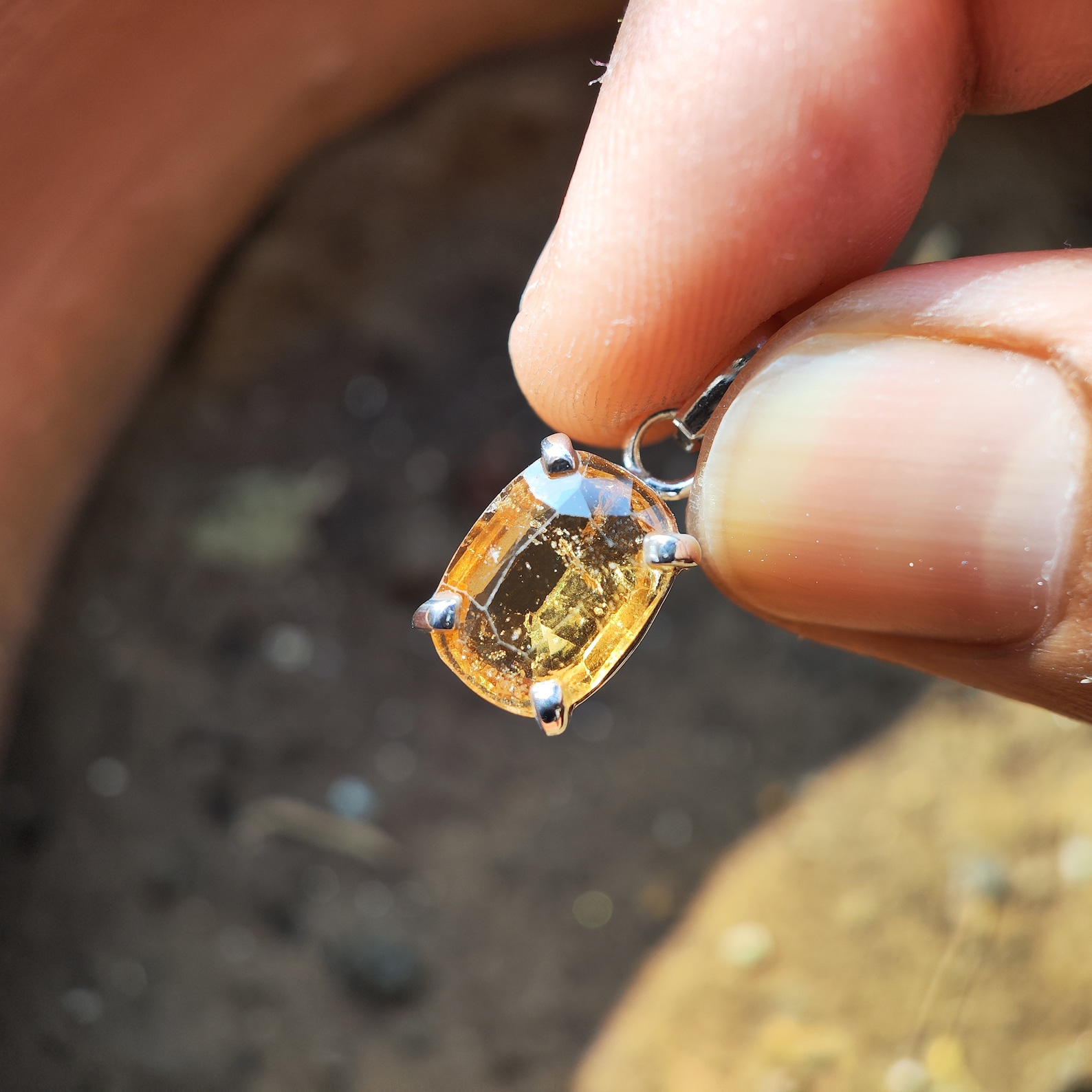 Imperial Hessonite Garnet Faceted Pendant - Golden Hessonite Garnet ...