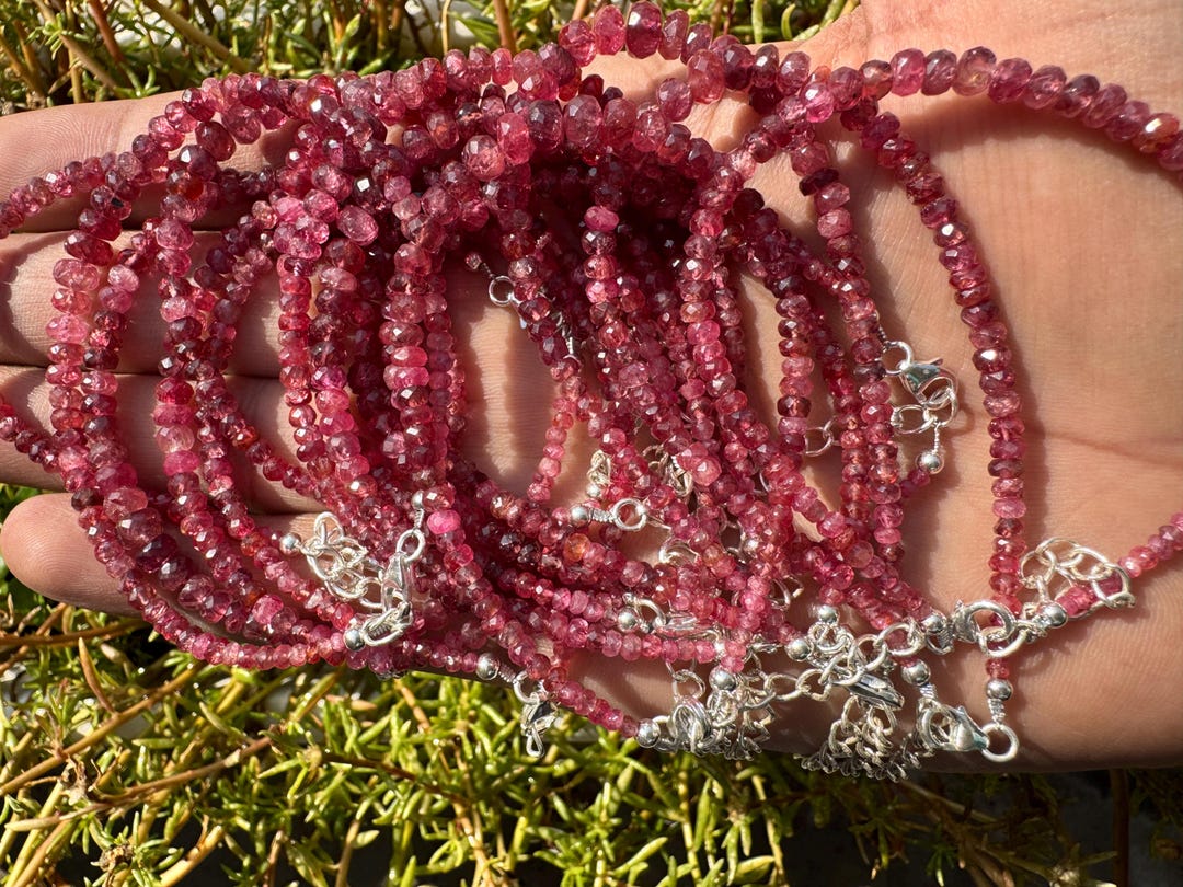 SPINEL Bracelet - Hot Pink Spinal Bracelet - Mehenge Spinel Micro ...