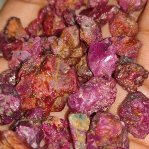 Natural African Ruby Rough Raw Ruby Crystals Loose Stones Untreated Earth Mined 100 Grams for ...