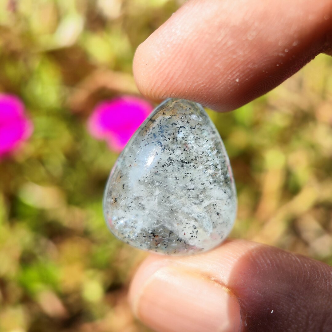 Rainbow Moss AQUAMARINE Cabochon Stone - Cats Eye Effect - Natural ...