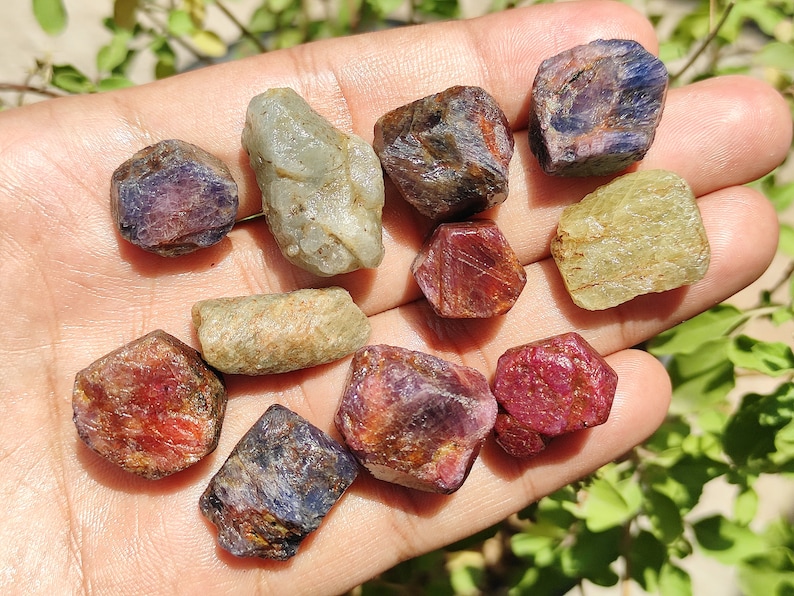 Corundum Sapphire rough crystals Bio color ruby sapphire | Etsy