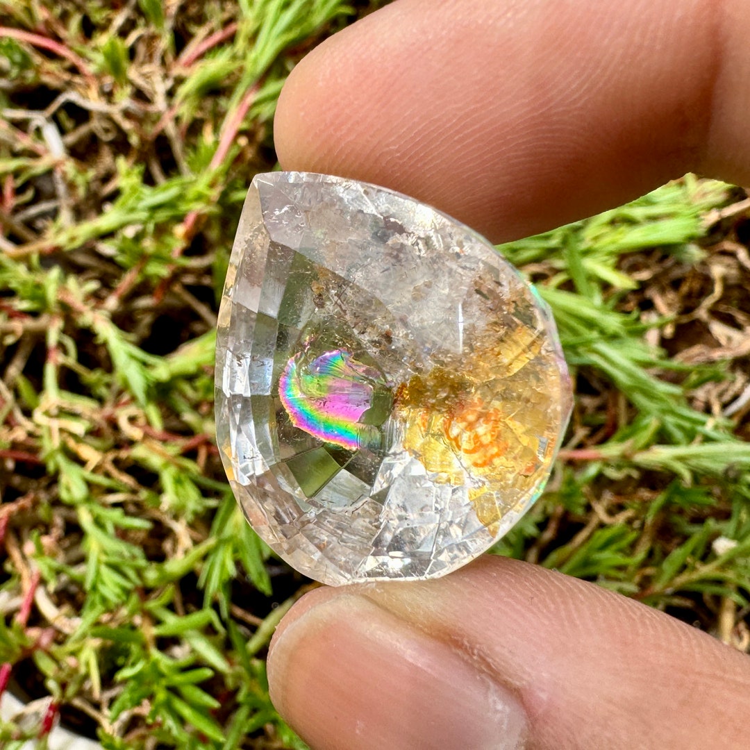 Rainbow Rutilated Quartz - Aura Rutile Facet - Rainbow Rutile Quartz ...