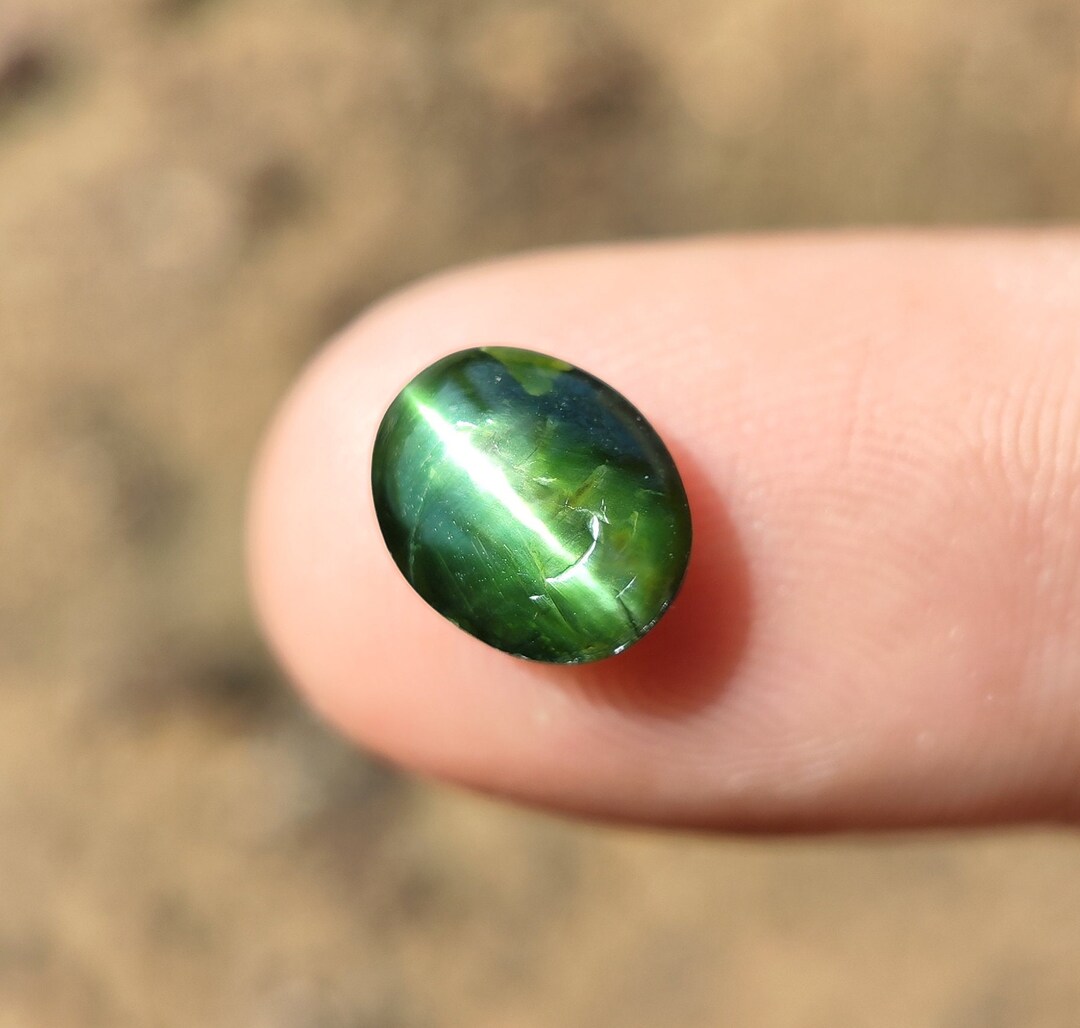 CHROME DIOPSIDE Cats Eye - Rare Chrome Diopside - Chrome Diopside ...