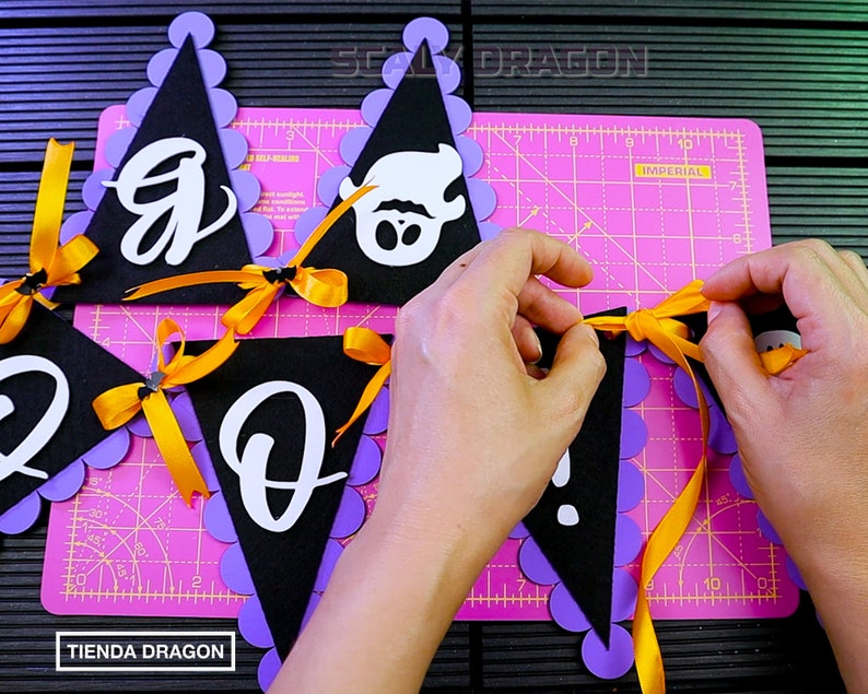 Bandera o banderín de cartón, fantasmas Boo Linda decoración de ...