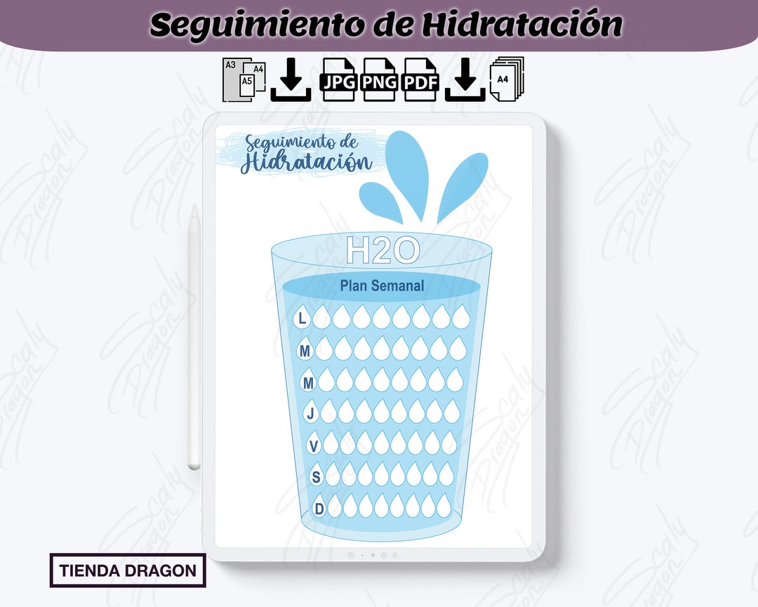 A Weekly Water Intake Tracker Design / Water Consumption Tracker PDF ...