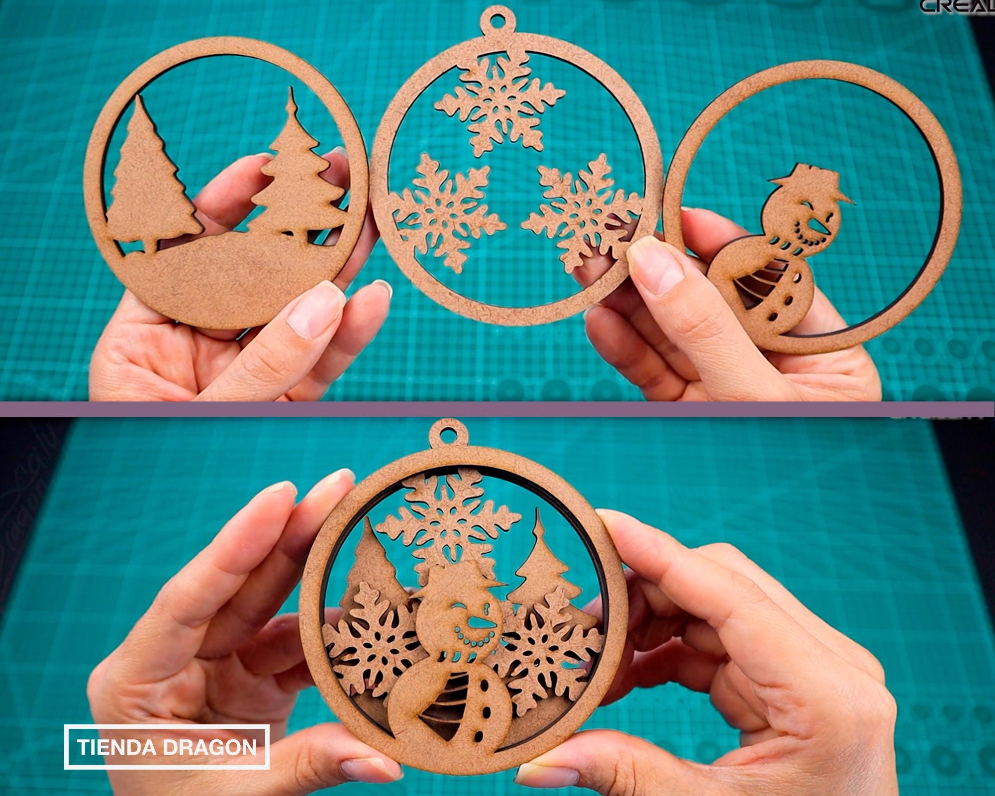 Esferas Navideñas en 3 Capas SVG, Decoración para el árbol, Adorno ...