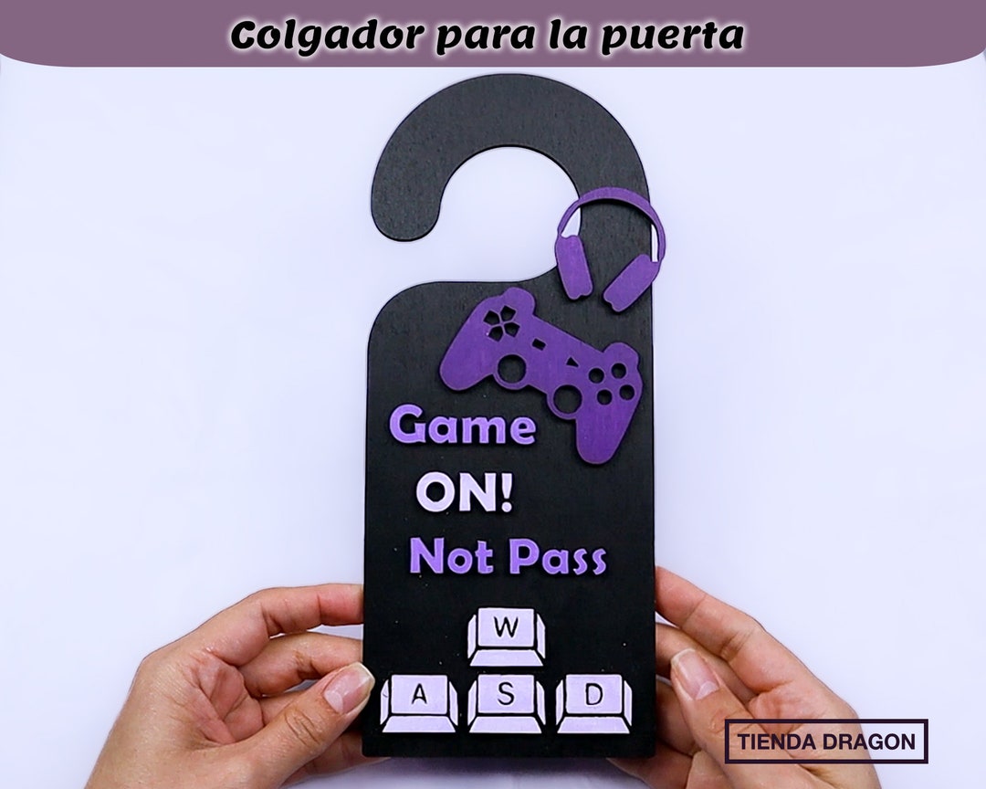 Custom Plywood Gamer Door Hanger, Door Sign, Knob Sign, Door Knob ...