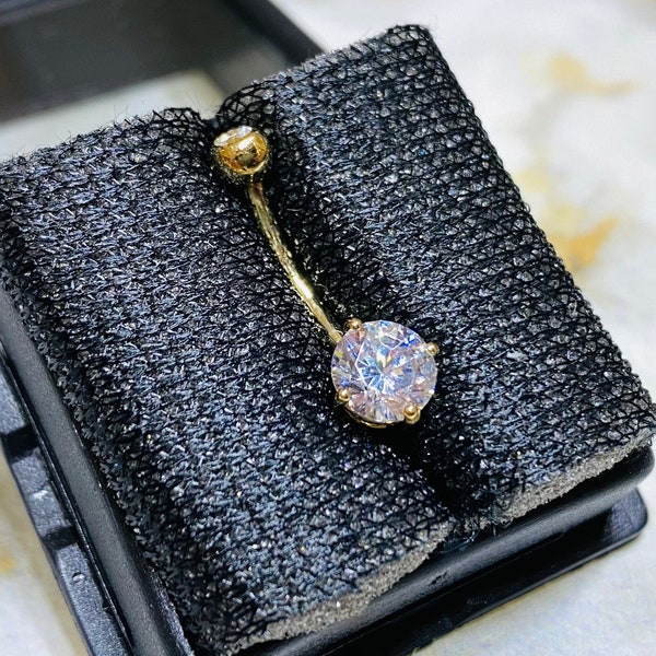 14k Gold Navel Ring - Etsy