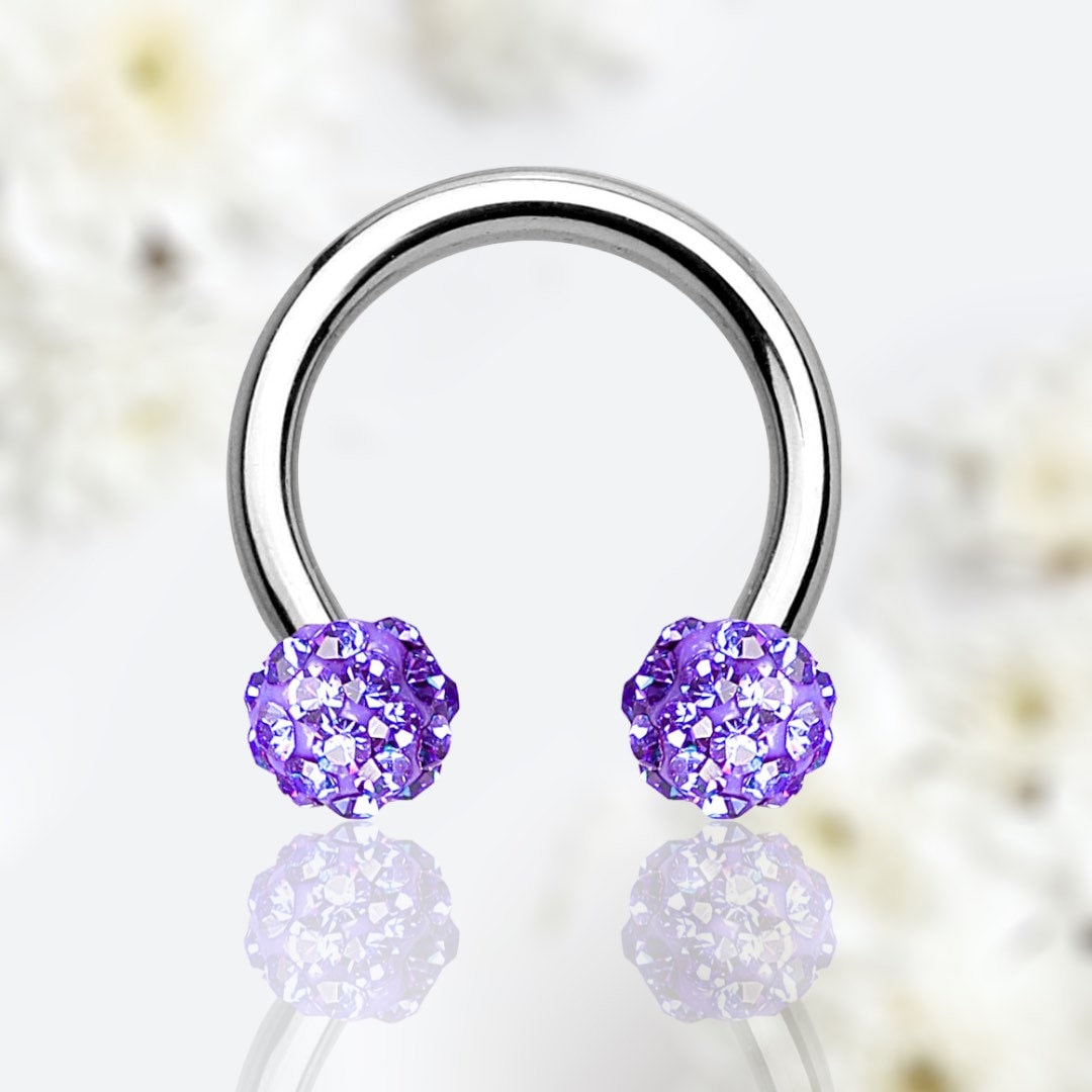 16G Tanzanite Septum Horseshoe Hoop Ring Septum Piercing Jewelry Hoop ...