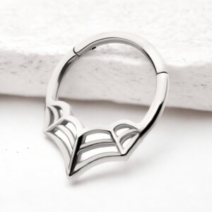 16g Silver Spiderweb Septum Clicker Ring, Septum Hoop Ring, Nose Ring ...