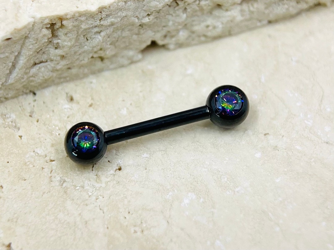 Internally Threaded Black Titanium Nipple Rings Barbells Beautiful ...