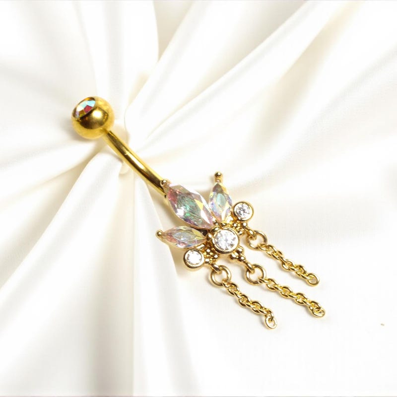 Belly Piercing With Belly Chains - Etsy