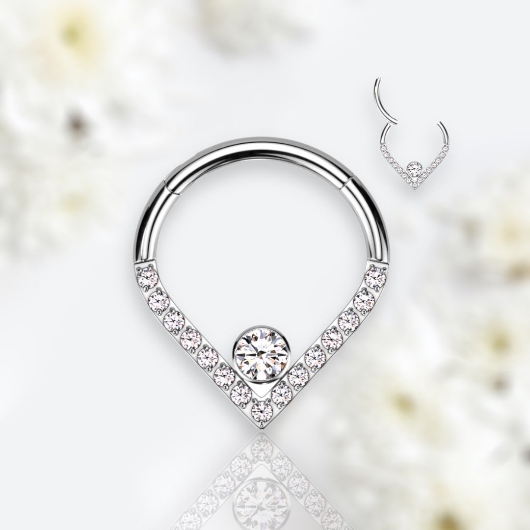 16G Titanium Septum Piercing Hoop Clicker Ring, Cute Dainty Decor ...