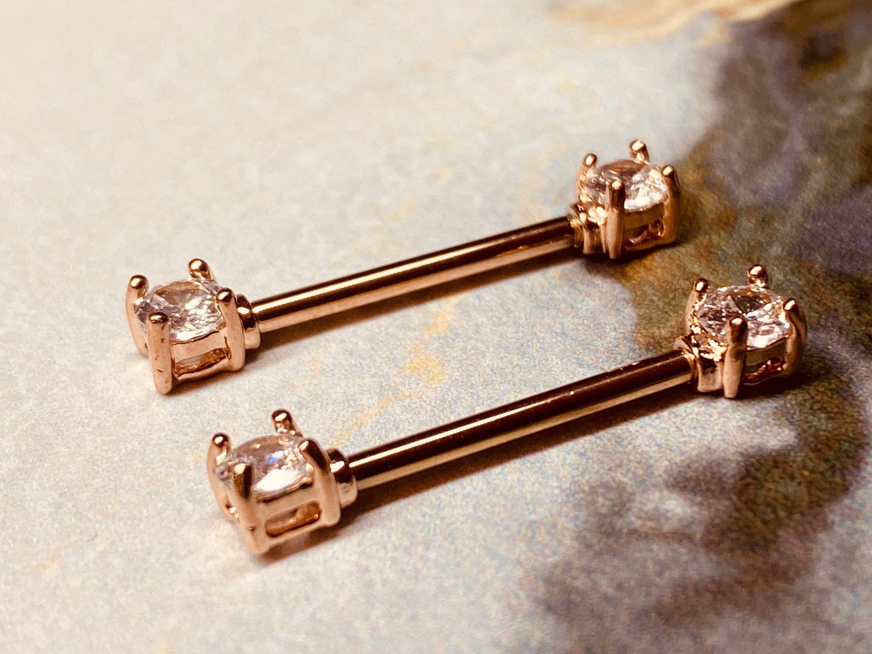 Rose gold nipple bars store