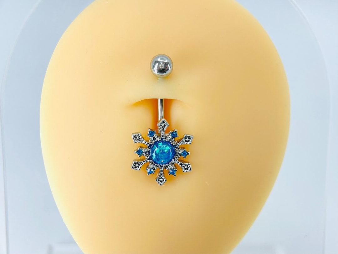 Blue Snowflake Belly Button Ring, Navel Piercing - Etsy