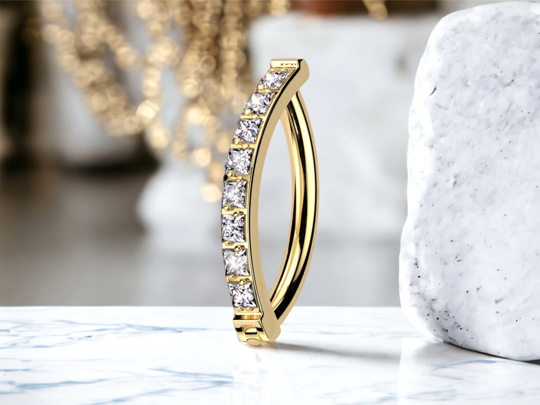 Implant Grade Titanium Hinged Gold Belly Button Clicker Ring, Dainty ...