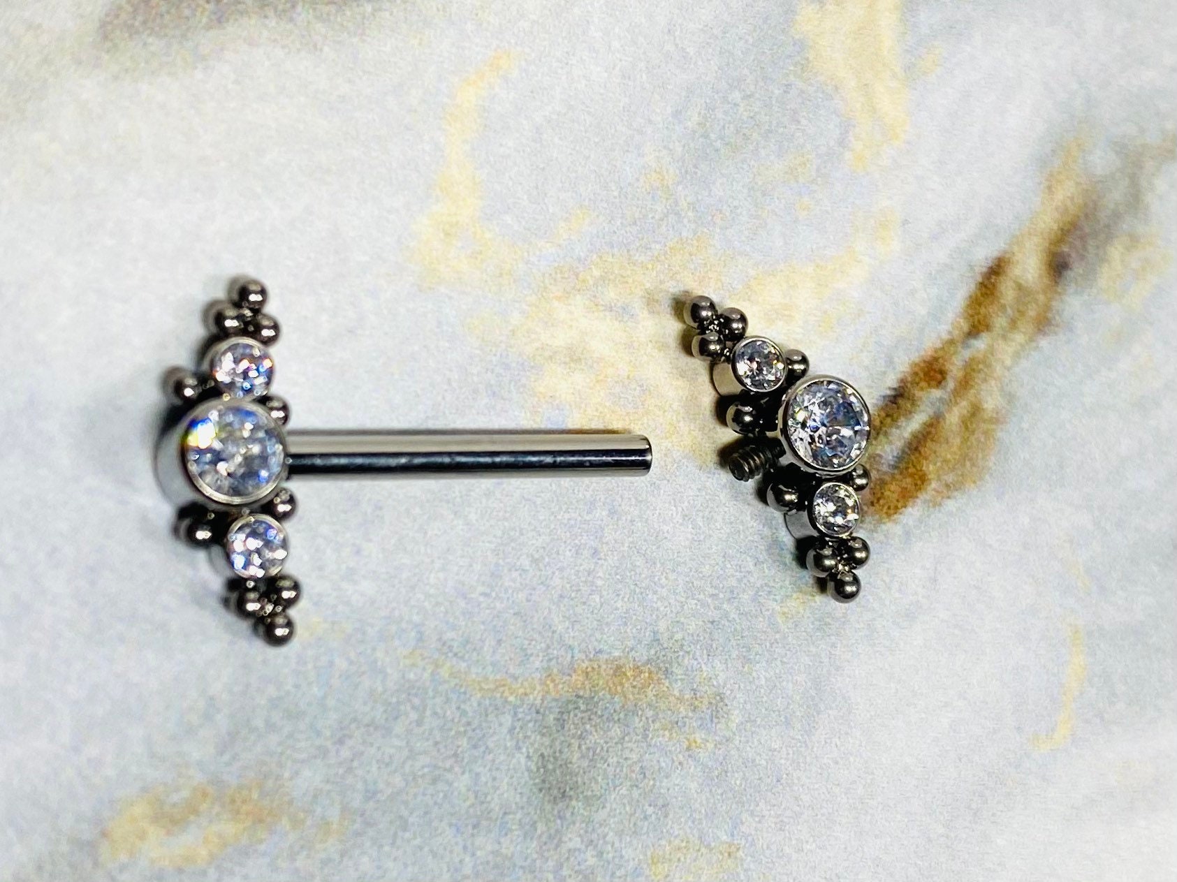 14G Pair of Implant Grade Titanium Internally Threaded Clear | Etsy