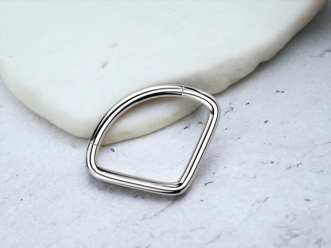 Titanium Plain Septum Ring, Simple Style Wide V Shape Septum Clicker ...