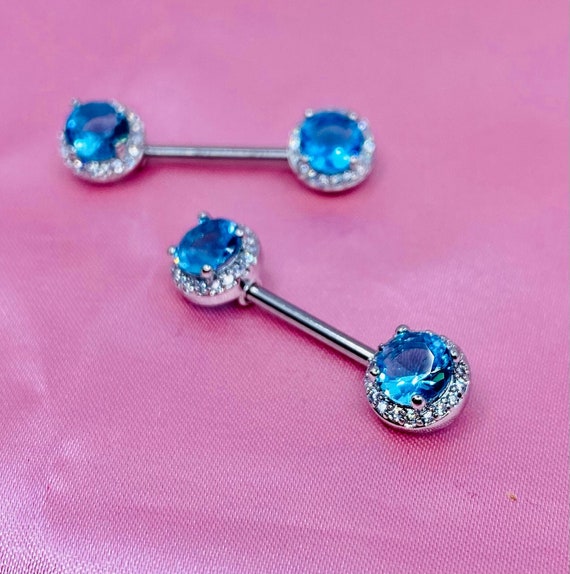 Blue nipple piercing jewelry store