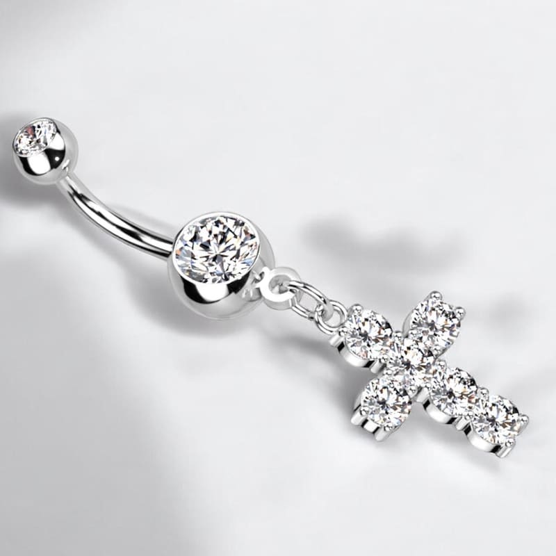 Cross Navel Ring - Etsy