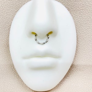 16g Septum Clicker Ring, Bone Design Hinged Septum Piercing Nose Hoop ...