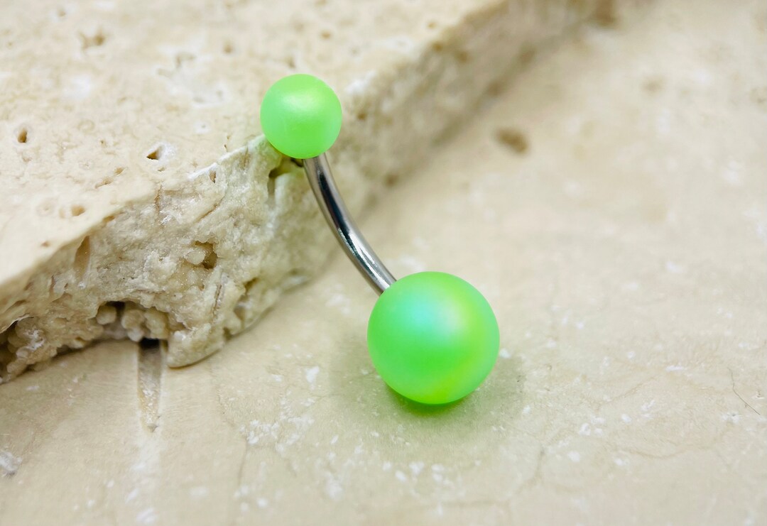 Matte Green Belly Button Ring, Basic Belly Ring, Belly Button Piercing ...