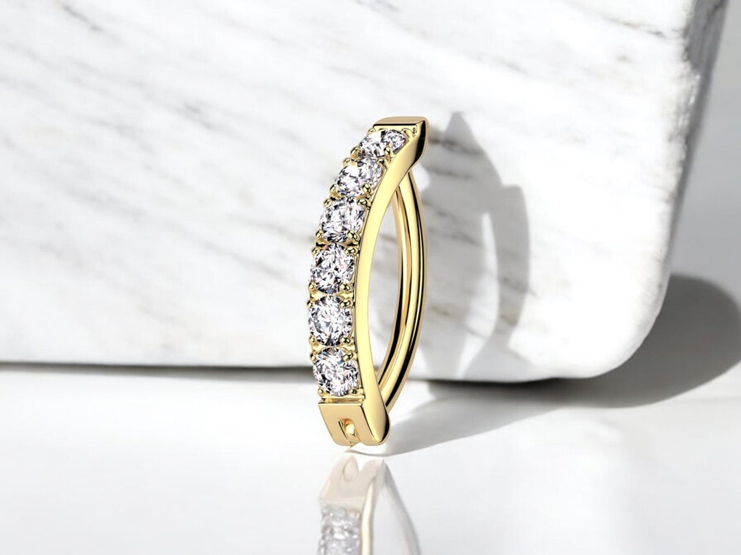 Implant Grade Titanium Hinged Gold Belly Button Clicker Ring, Dainty ...