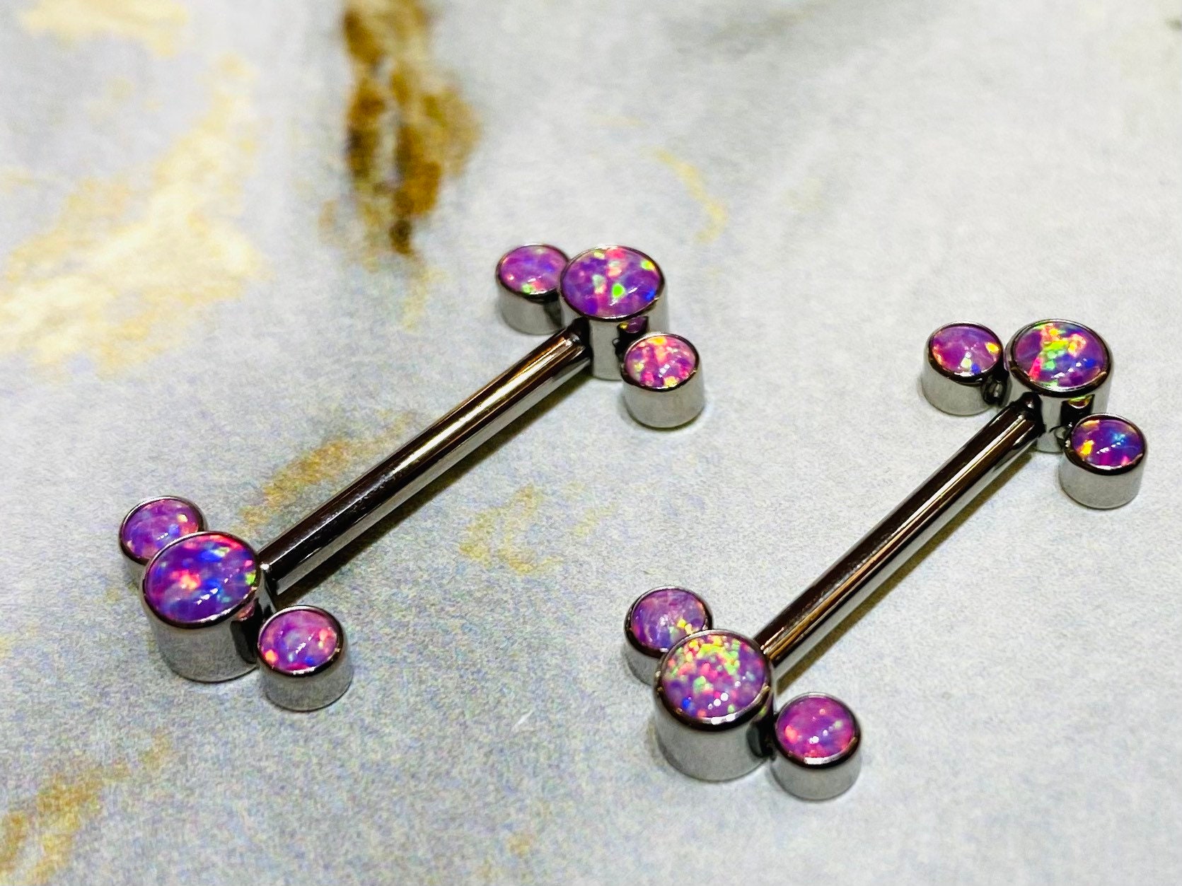 Pair of 14G Implant Grade Titanium Internally Threaded Pink | Etsy