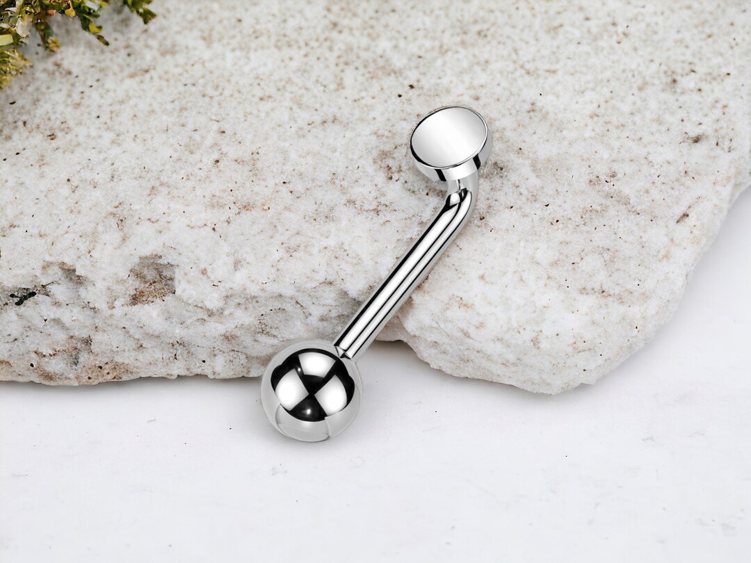 Titanium Internally Threaded Christina Piercing, L Bent Flat Top Female ...
