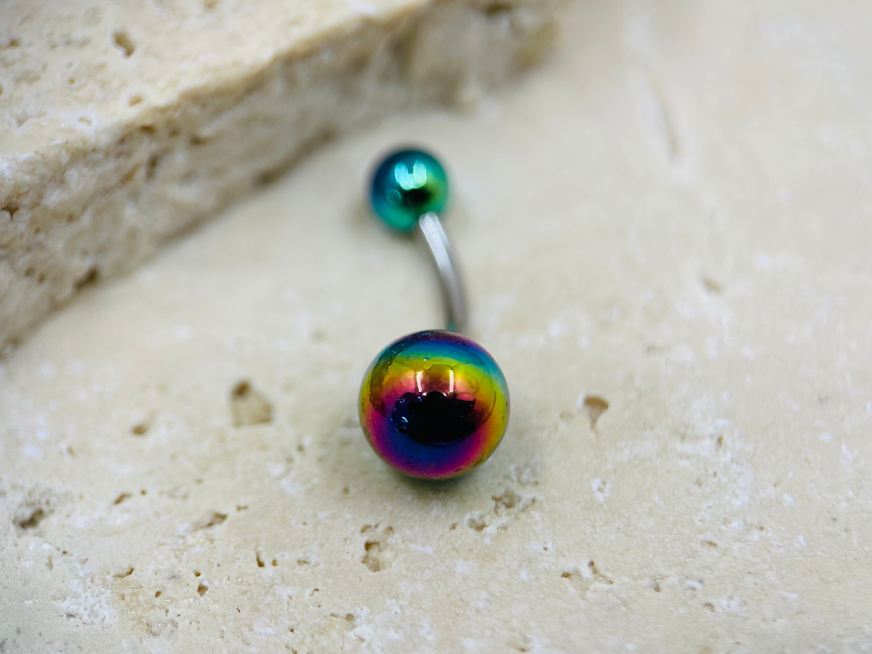 Rainbow Belly Button Ring, Shiny Simple Style Belly Button Ring ...