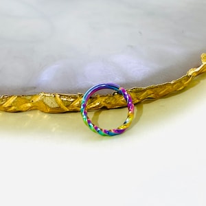 16G Rainbow Septum Ring, Multicolor Twisted Decor Multipurpose Septum ...
