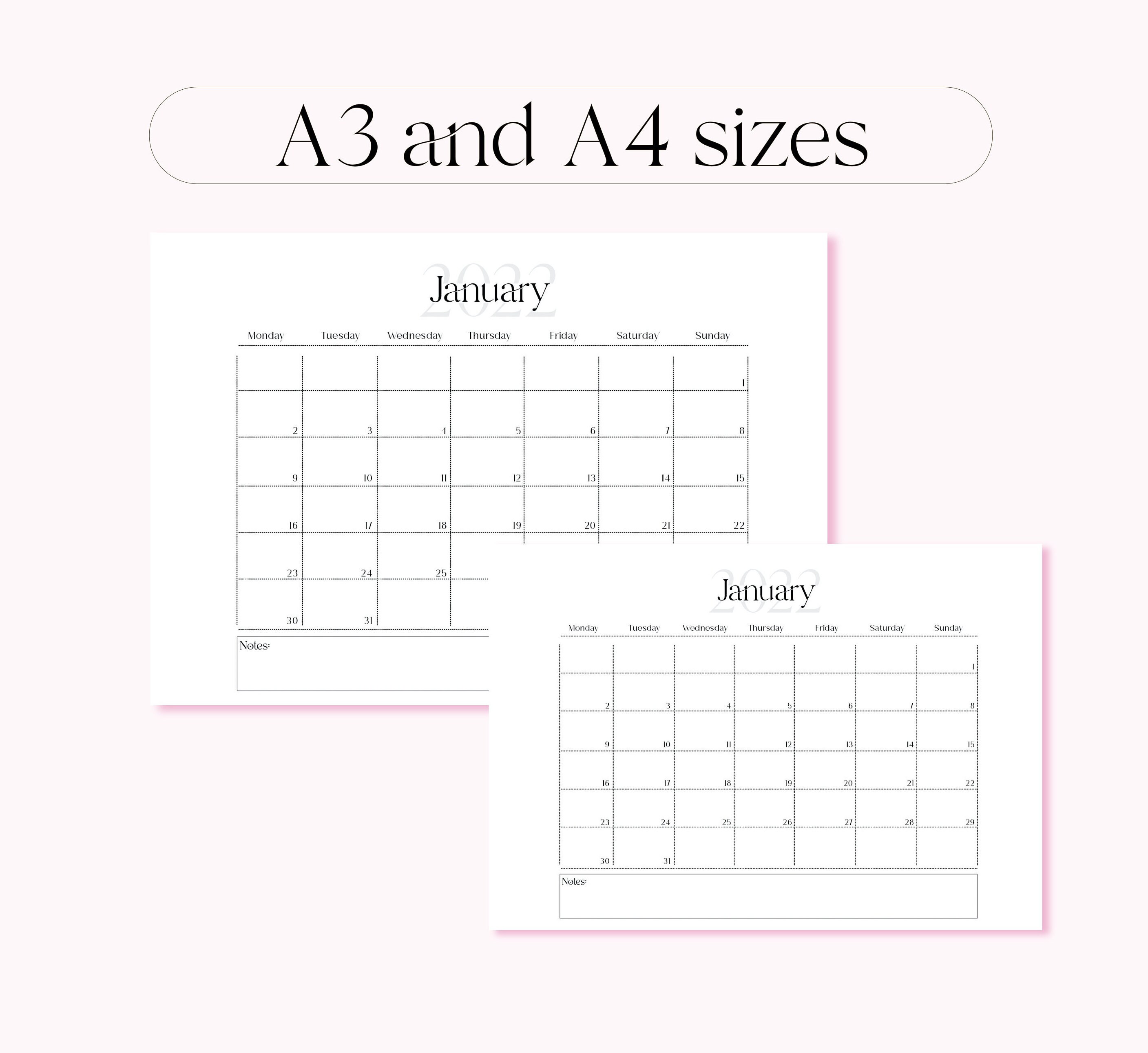 Free Printable Monthly Calendar 2022 Garhalf